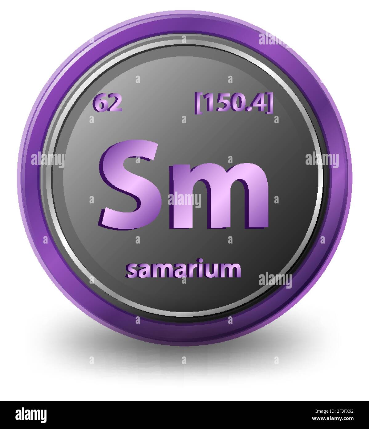 Samarium chemical element. Chemical symbol with atomic number and ...