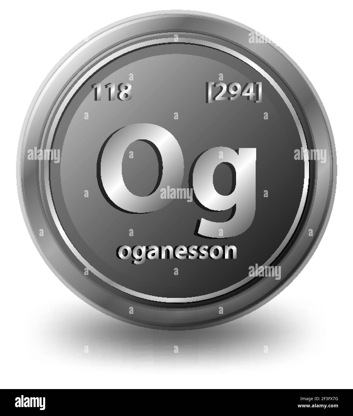 Oganesson chemical element. Chemical symbol with atomic number and ...