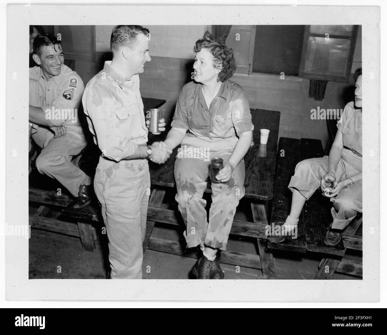 Vintage Photograph, United States soldier relaxing at Camp Huckstep ...
