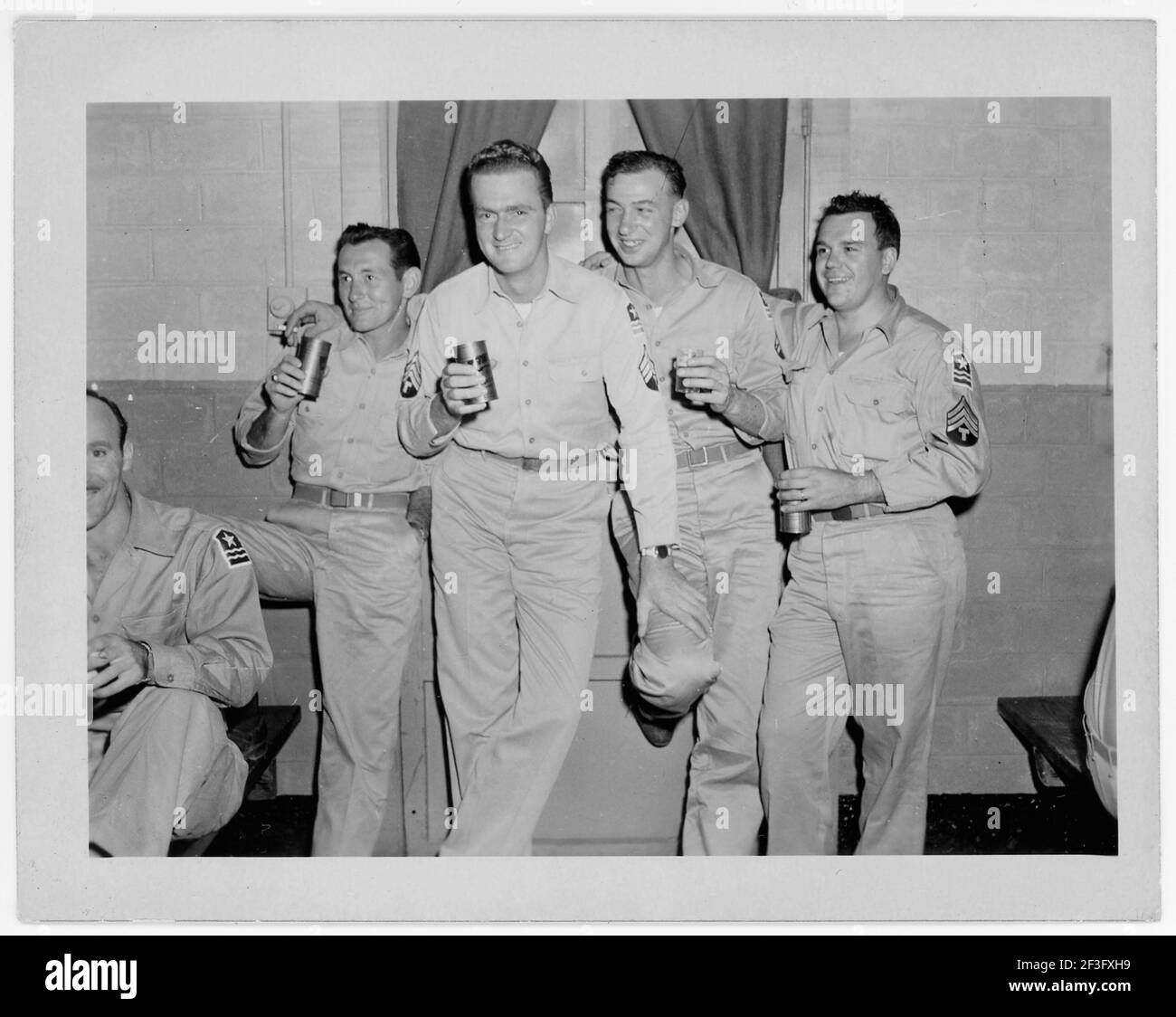 Vintage Photograph, United States soldier relaxing at Camp Huckstep ...