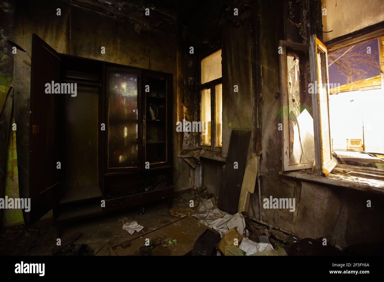 Fire damage house interior kitchen hi-res stock photography and images ...