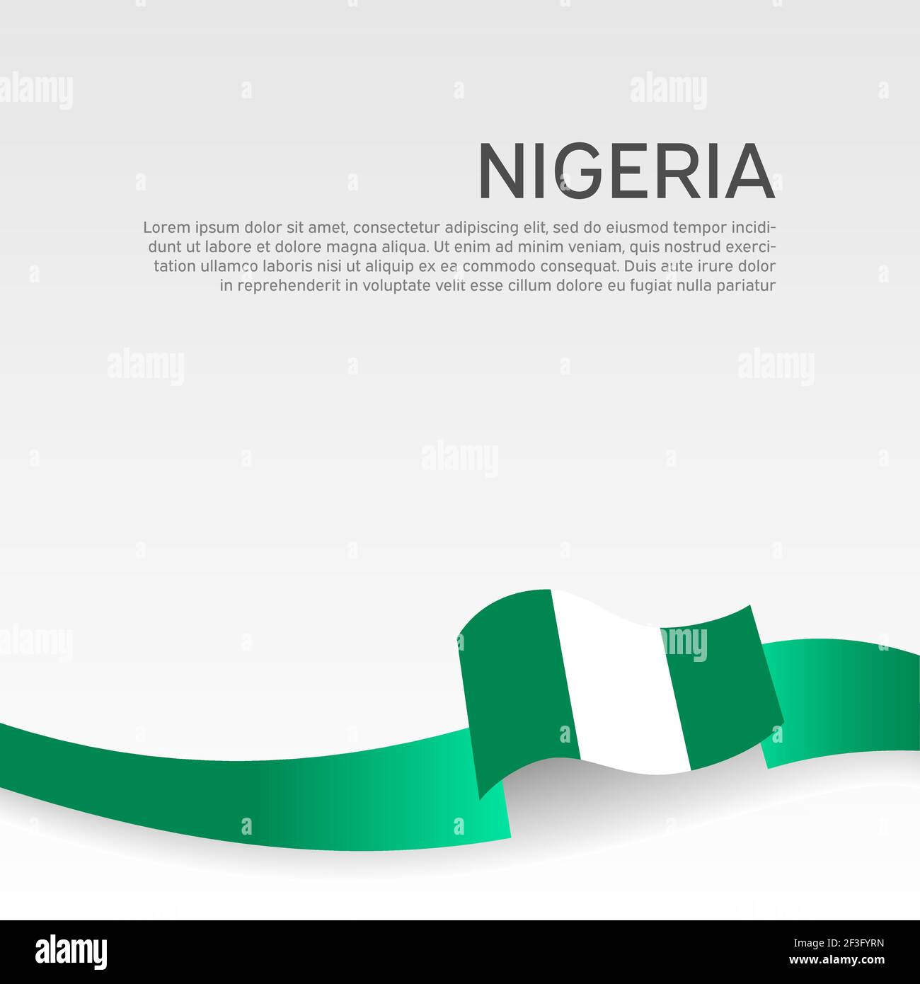 Nigeria flag on white background. Vector banner design, nigeria ...