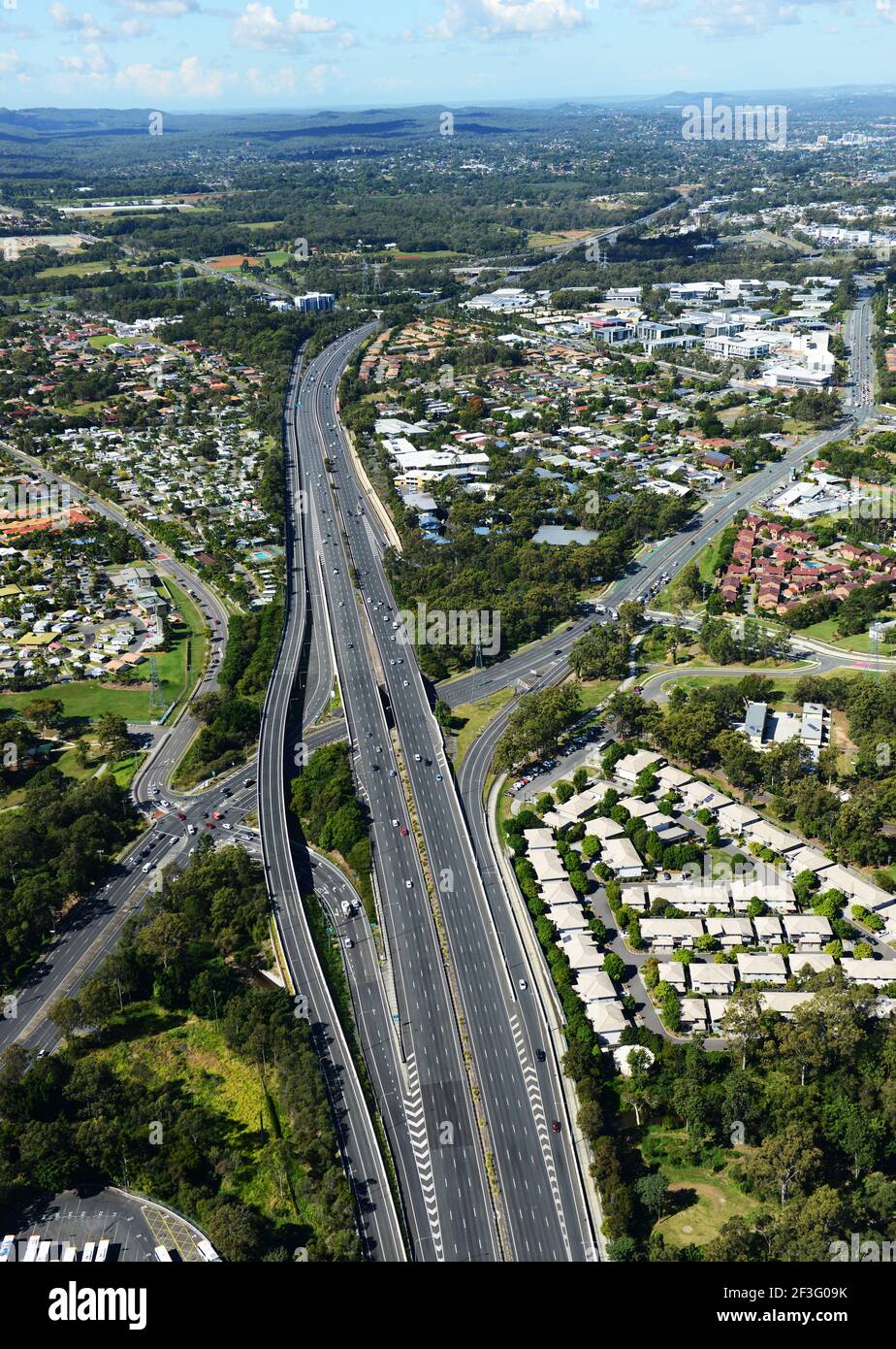 Aerial view of the Pacific highway in Queensland, Australia Stock Photo ...