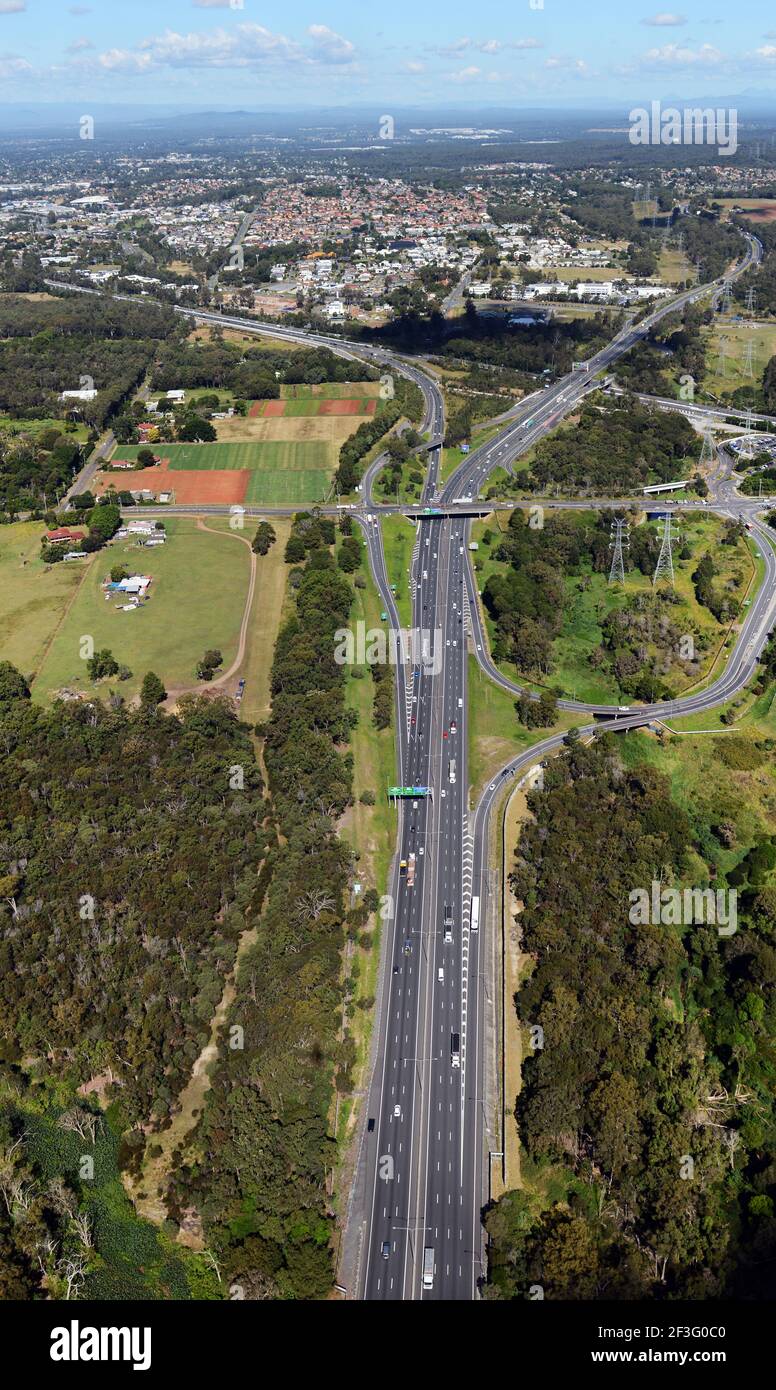 Aerial view of the Pacific highway in Queensland, Australia Stock Photo ...