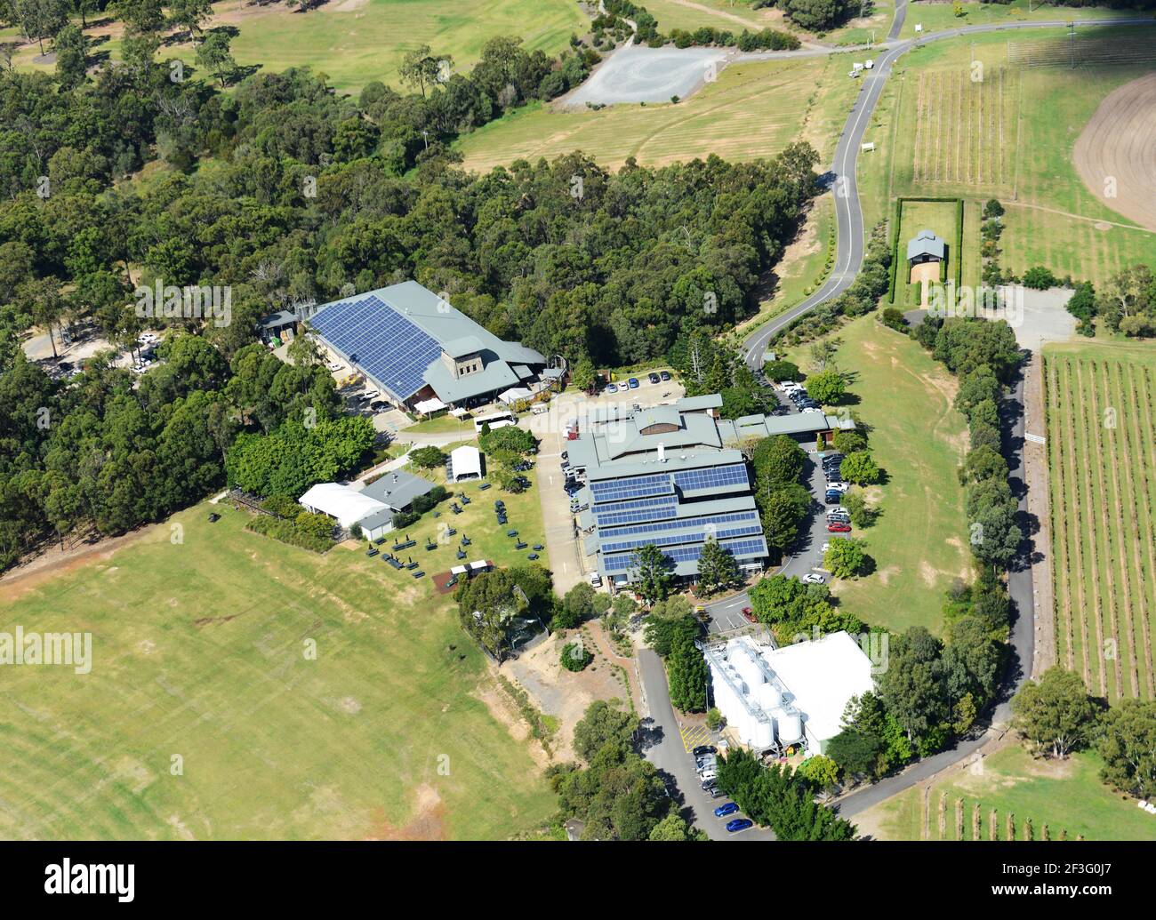 Aerial view of the Sirromet winery in Mount Cotton, Queensland ...