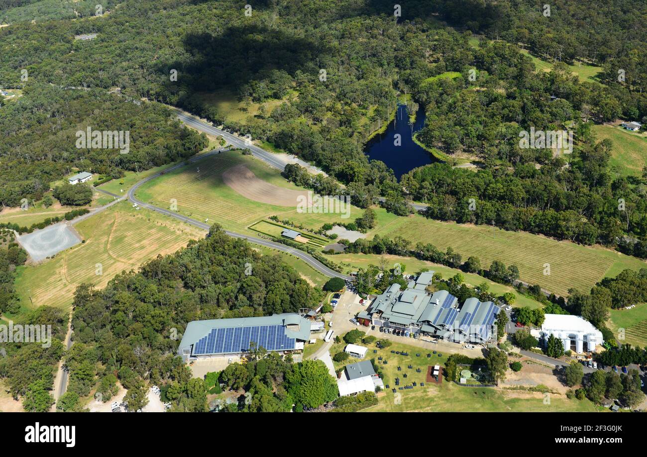 Aerial view of the Sirromet winery in Mount Cotton, Queensland ...