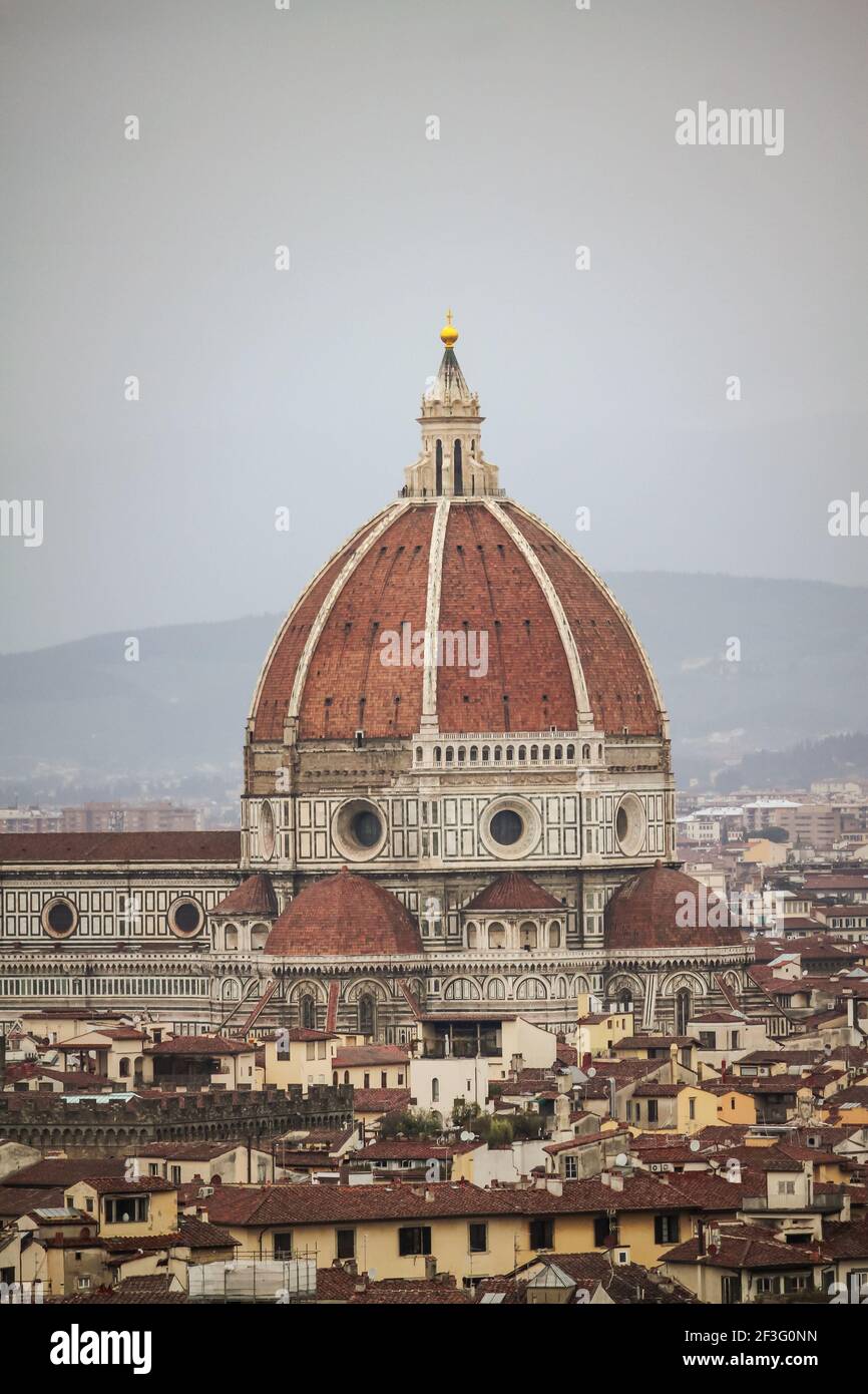 Cathedral and Duomo of Santa Maria del Fiore from Plaza Miguel Angel ...