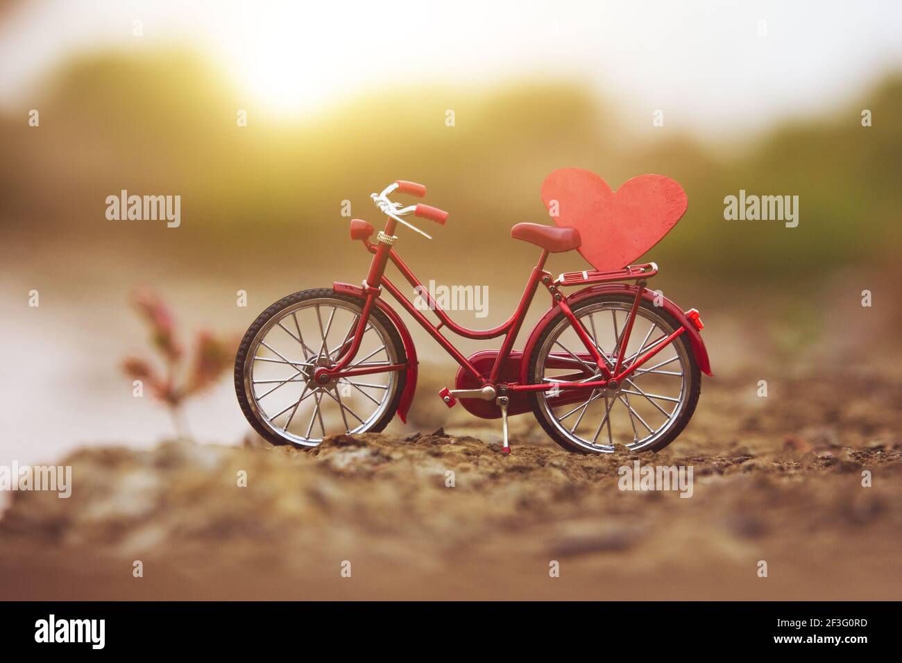 Red bicycle vintage in spring nature summer background copy spec, Red ...