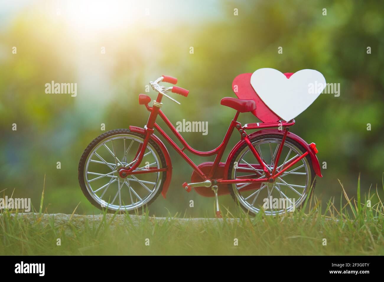 Red bicycle vintage in spring nature summer background copy spec, Red ...