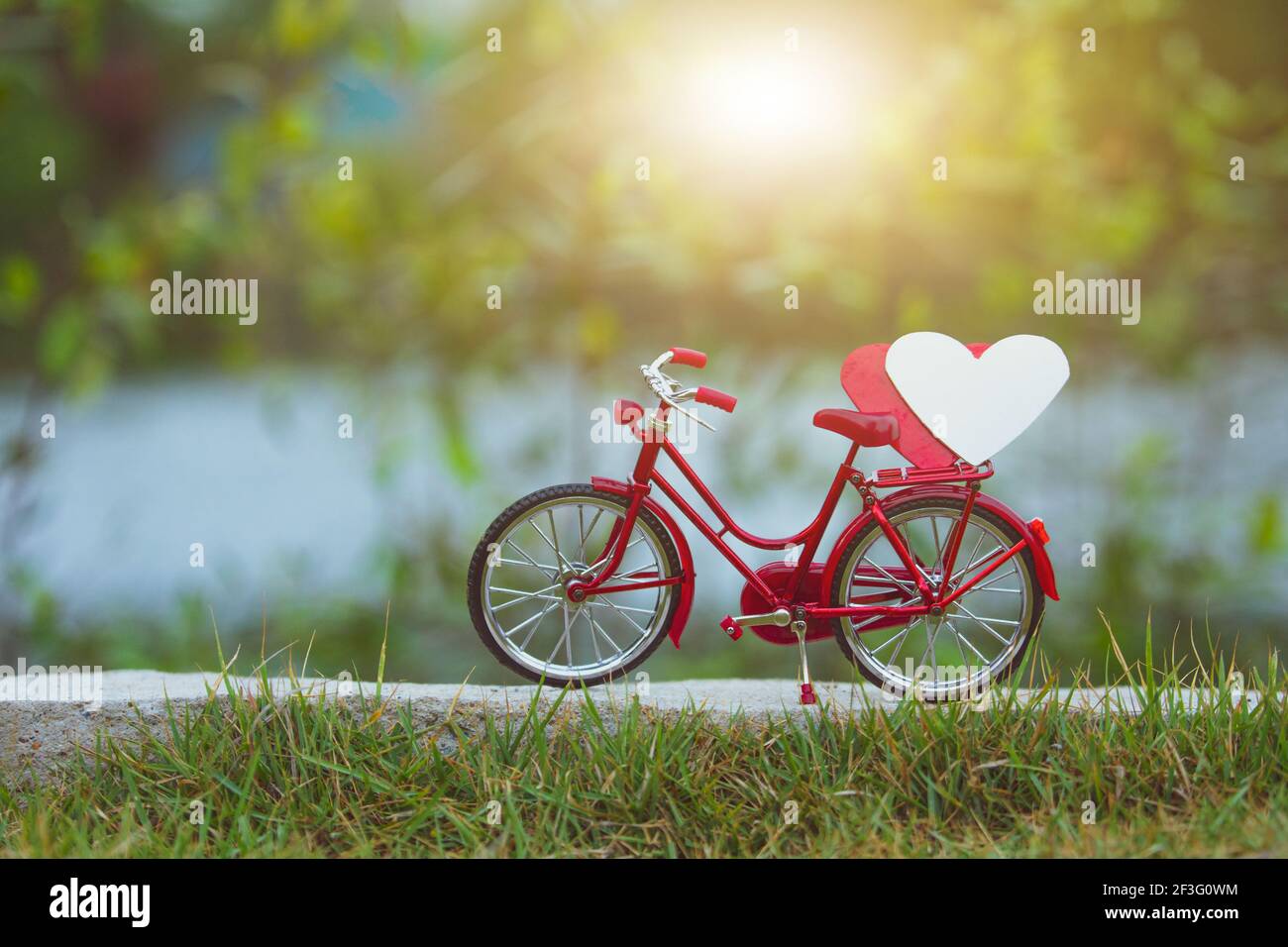 Red bicycle vintage in spring nature summer background copy spec, Red ...