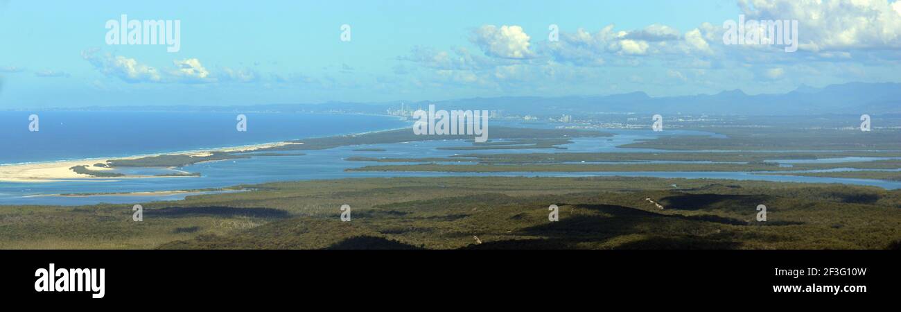Aerial view of North Stradbroke Island in Queensland, Australia Stock ...