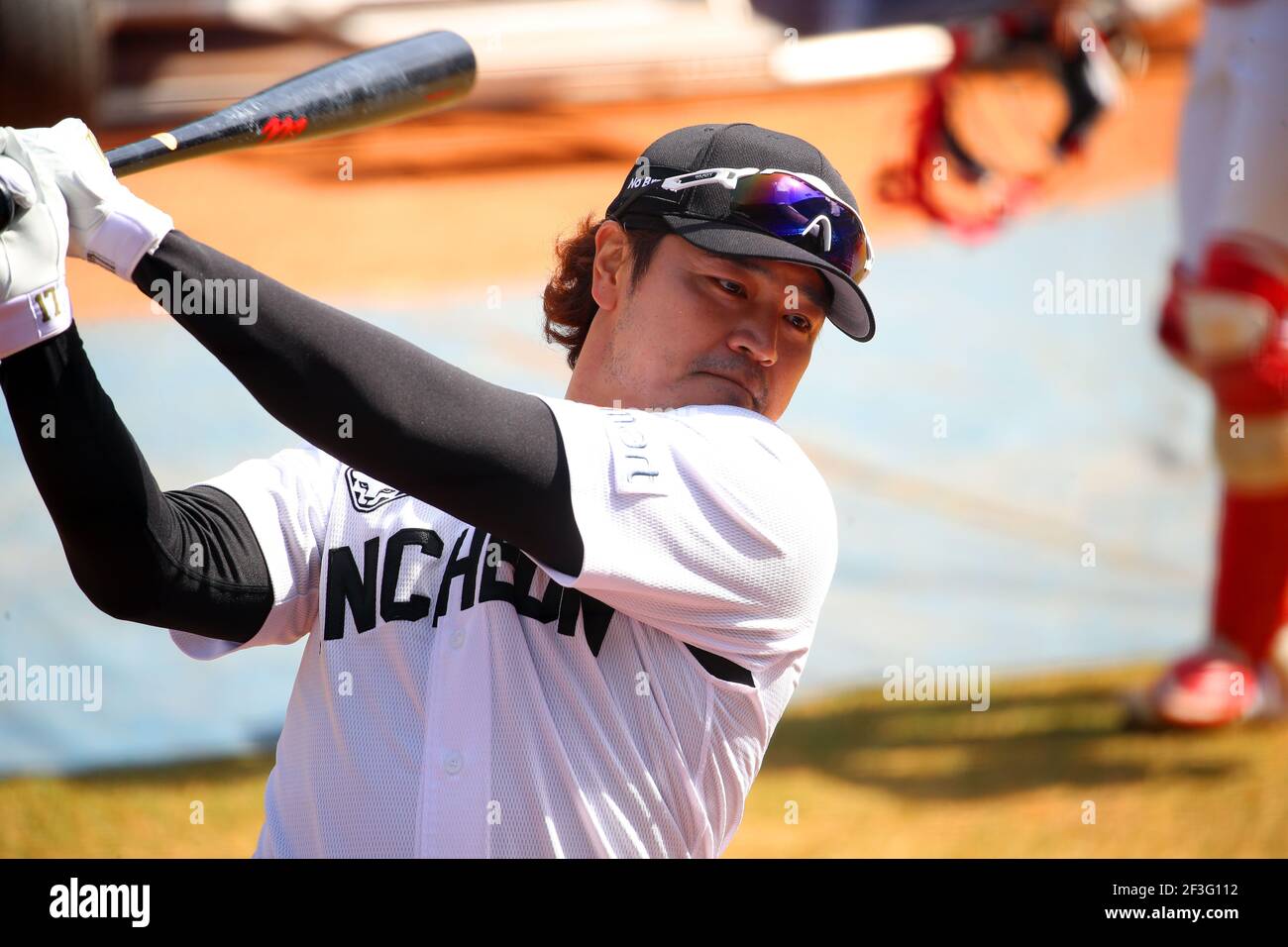 17th Mar, 2021. Choo Shin-soo Choo Shin-soo of the SSG Landers takes batting practice before an ...