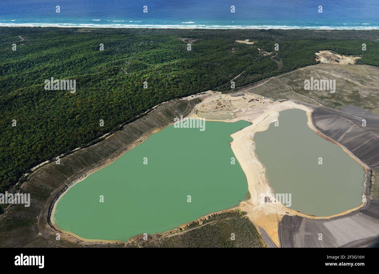 Quarries full of water in North Stradbroke island in Queensland ...
