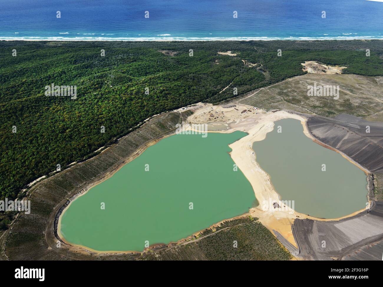 Quarries full of water in North Stradbroke island in Queensland ...