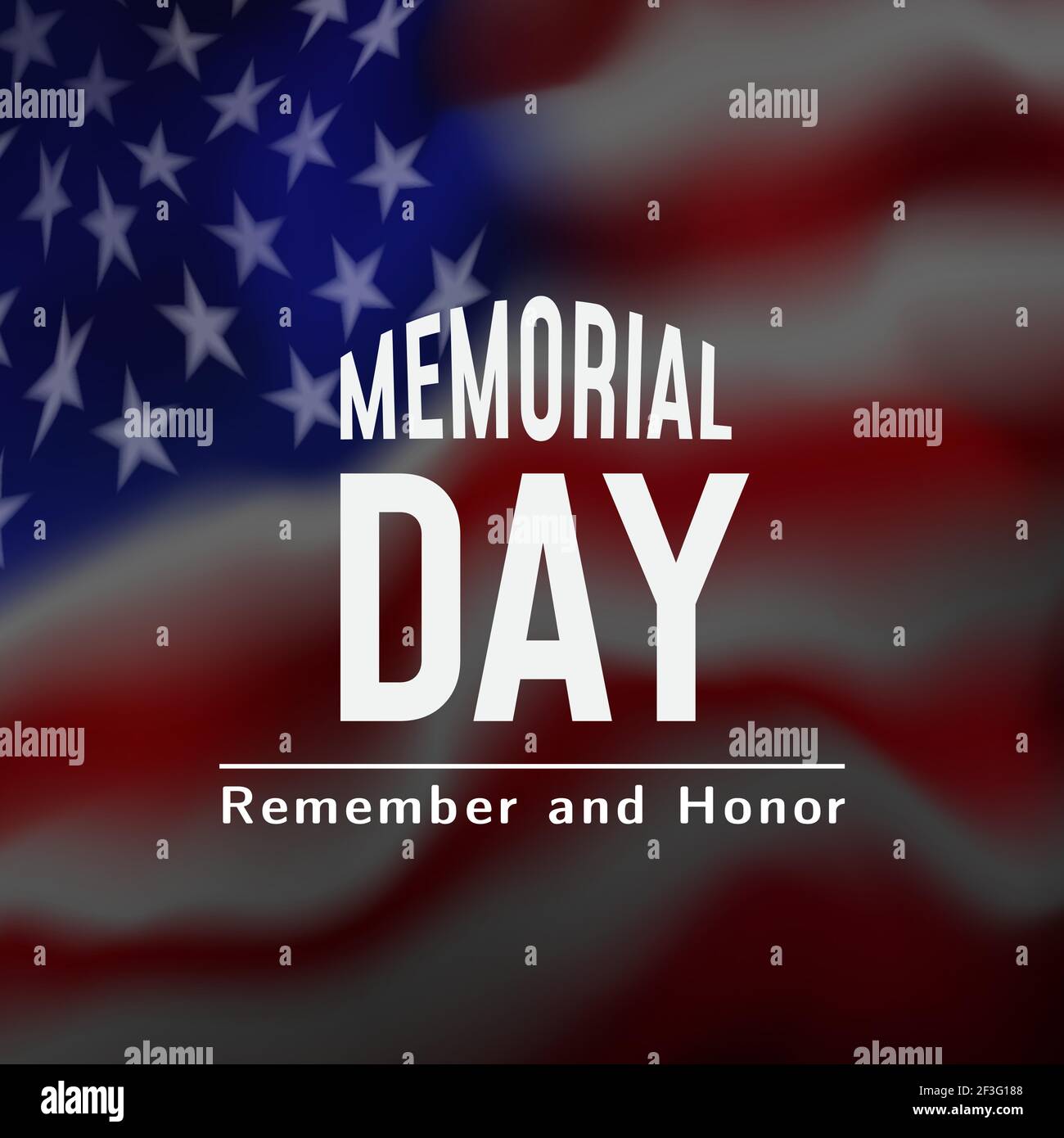 Memorial Day in USA with lettering remember and honor. Holiday of ...