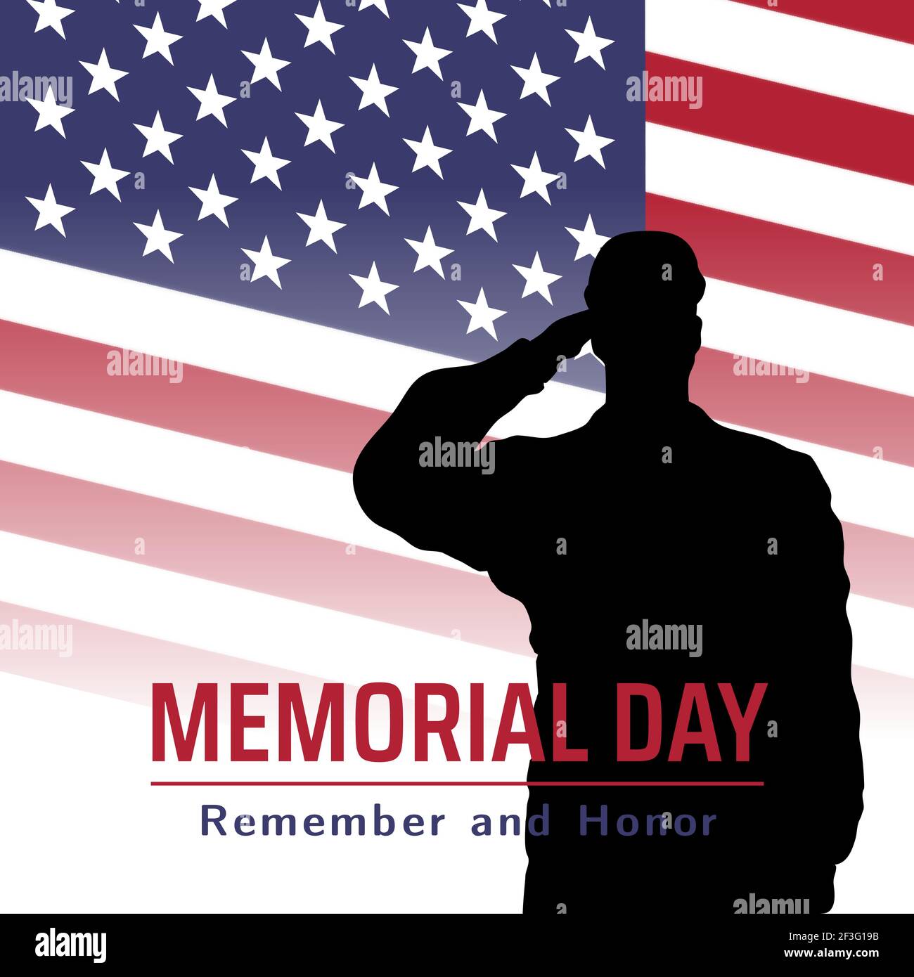 Memorial Day in USA with lettering remember and honor. Holiday of ...