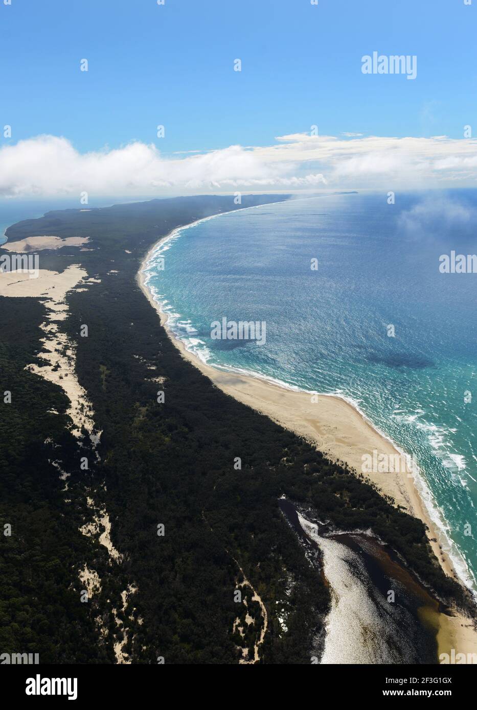 Aerial view of North Stradbroke island, Queensland, Australia Stock ...