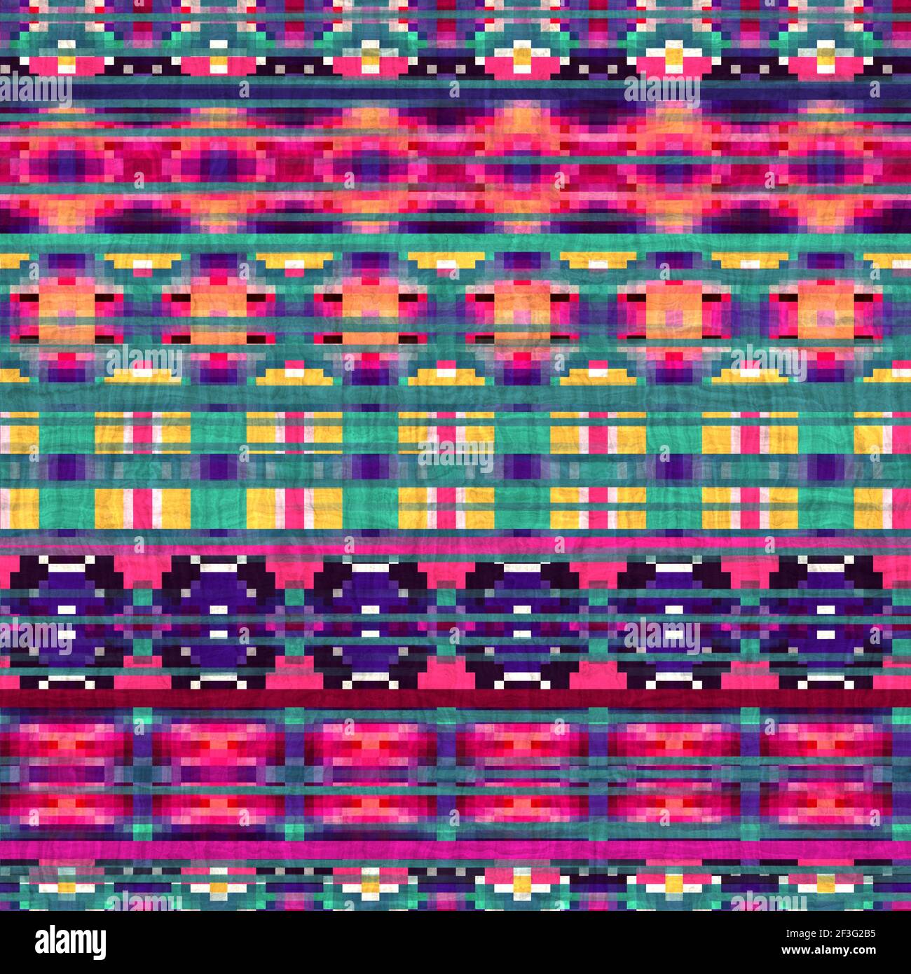 Seamless Kilim Rug Square Pixel Pattern Print Stock Photo - Alamy