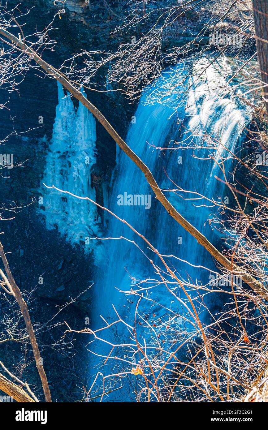 Waterfalls in Hamilton Ontario Canada in winter Stock Photo - Alamy