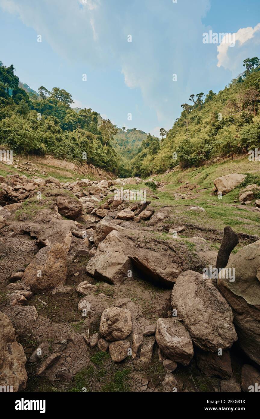The track to Chong lom waterfall, a famous tourist attraction at Khun ...