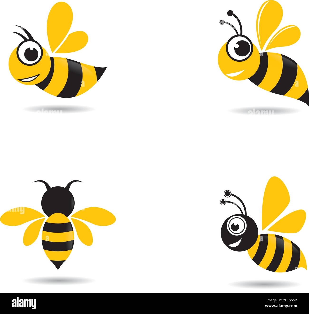 Bee logo vector icon illustration design Stock Vector Image & Art - Alamy