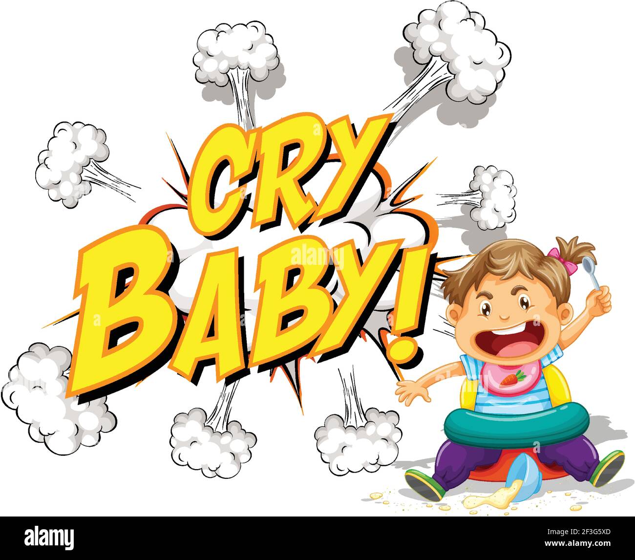 Comic speech bubble with cry baby text illustration Stock Vector Image ...