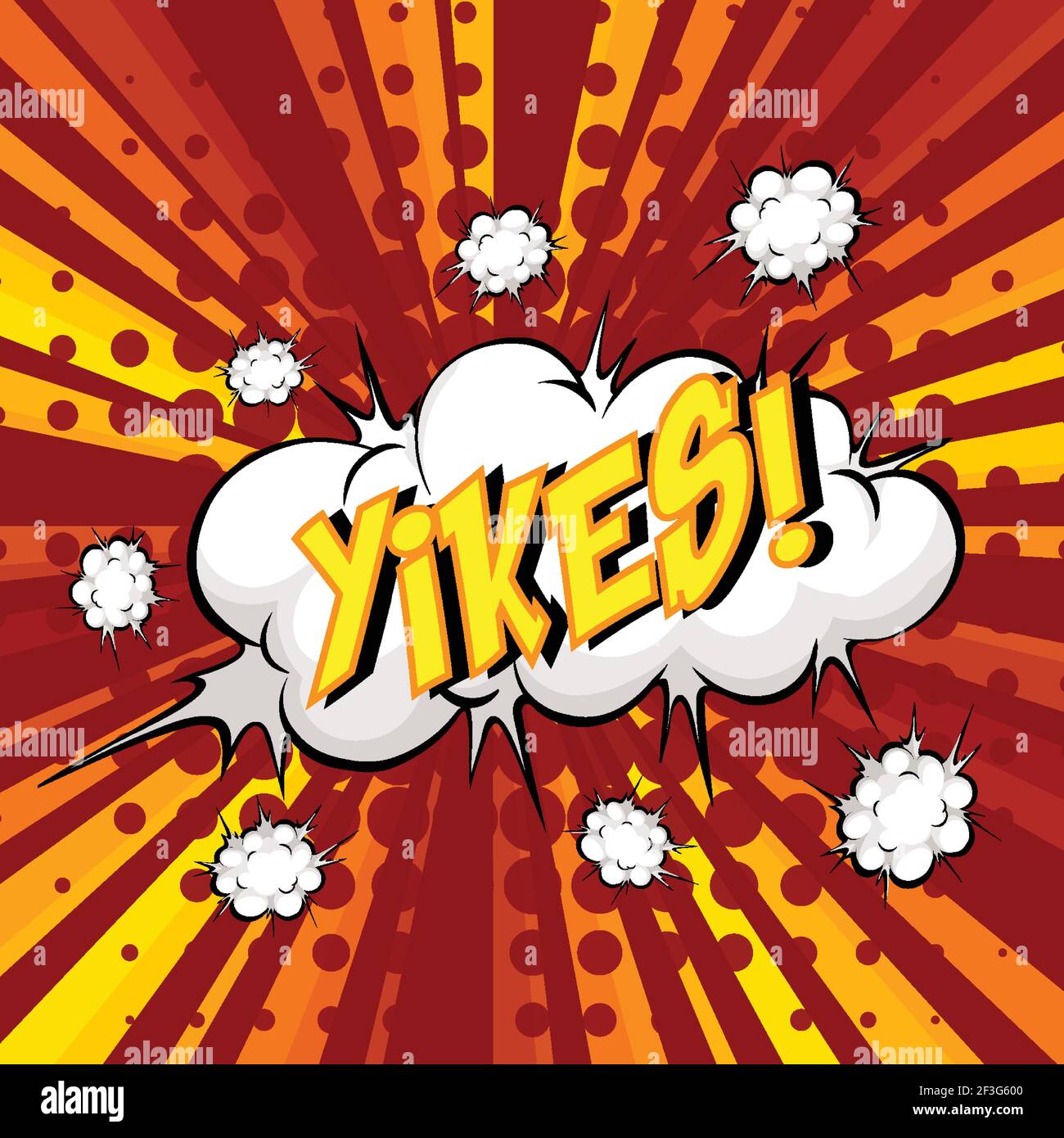 YIKES wording comic speech bubble on burst illustration Stock Vector ...