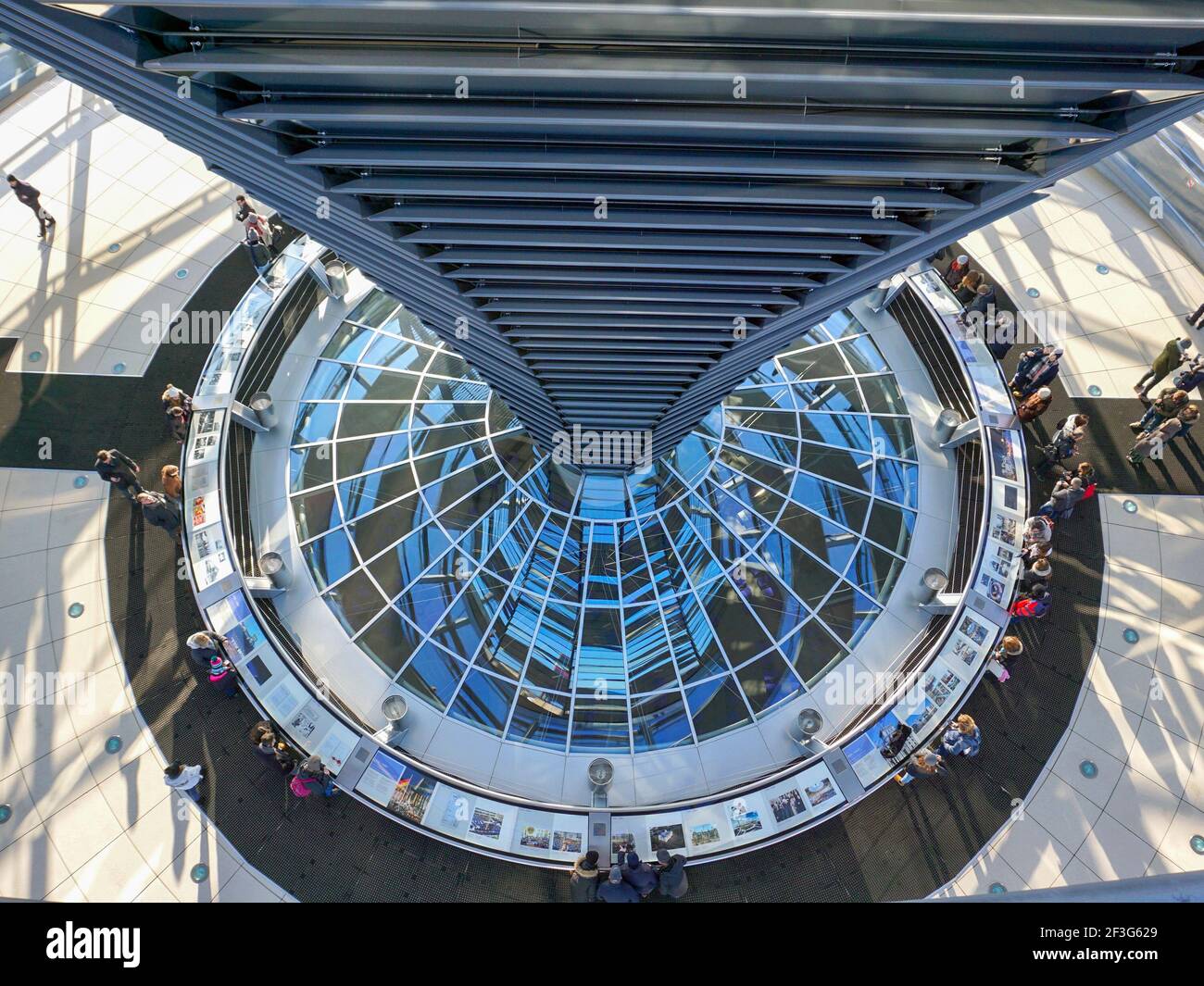 The Reichstag dome in Berlin, inside - Germany - Sunny day in the ...
