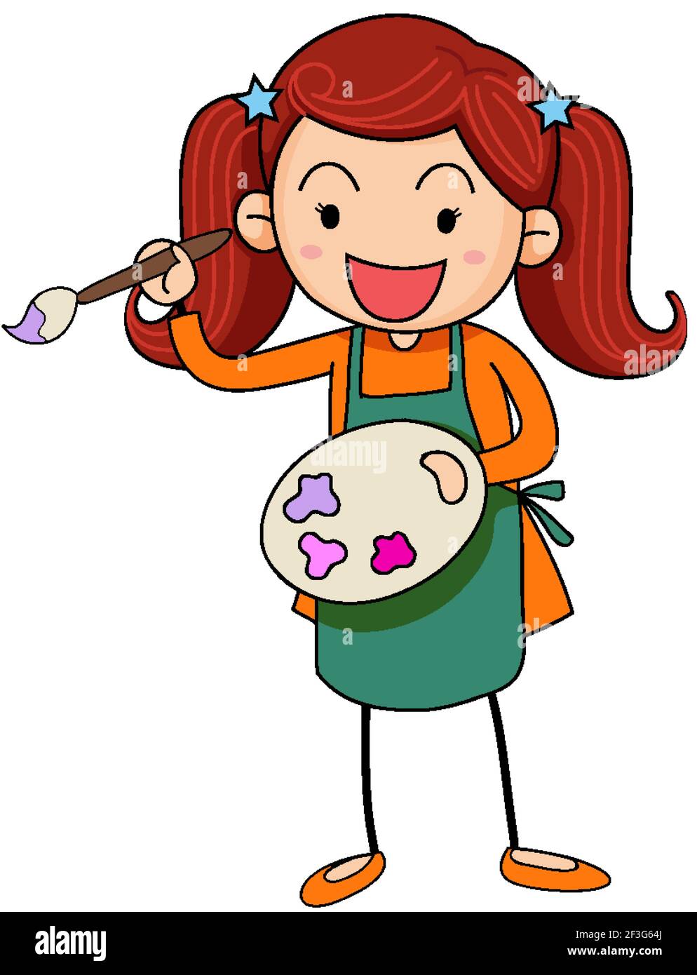 Cartoon artist palette happy smiling Stock Vector Images - Alamy