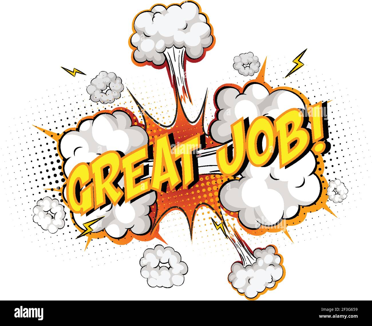 Word Great Job on comic cloud explosion background illustration Stock ...