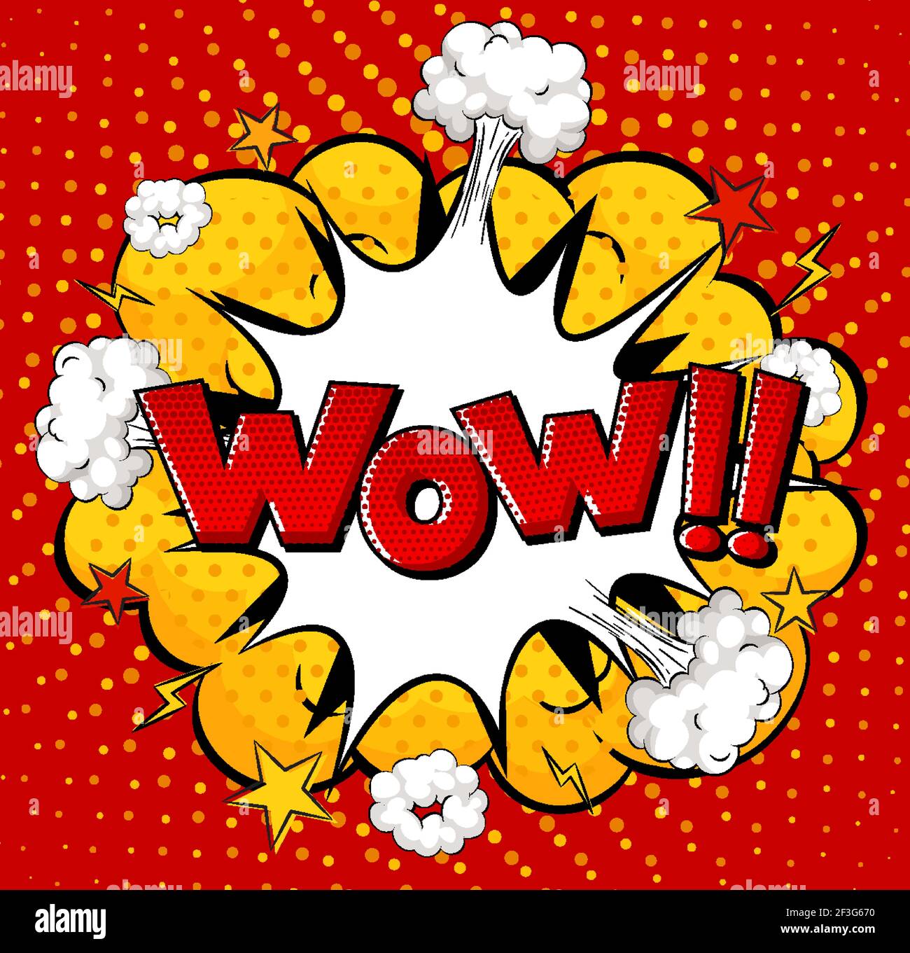 WOW word on bomb explosion background illustration Stock Vector Image ...