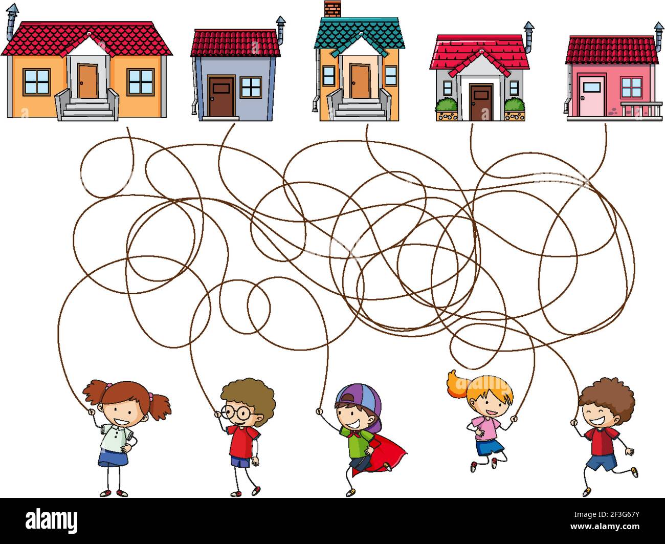 Cute cartoon maze game template illustration Stock Vector Image & Art ...