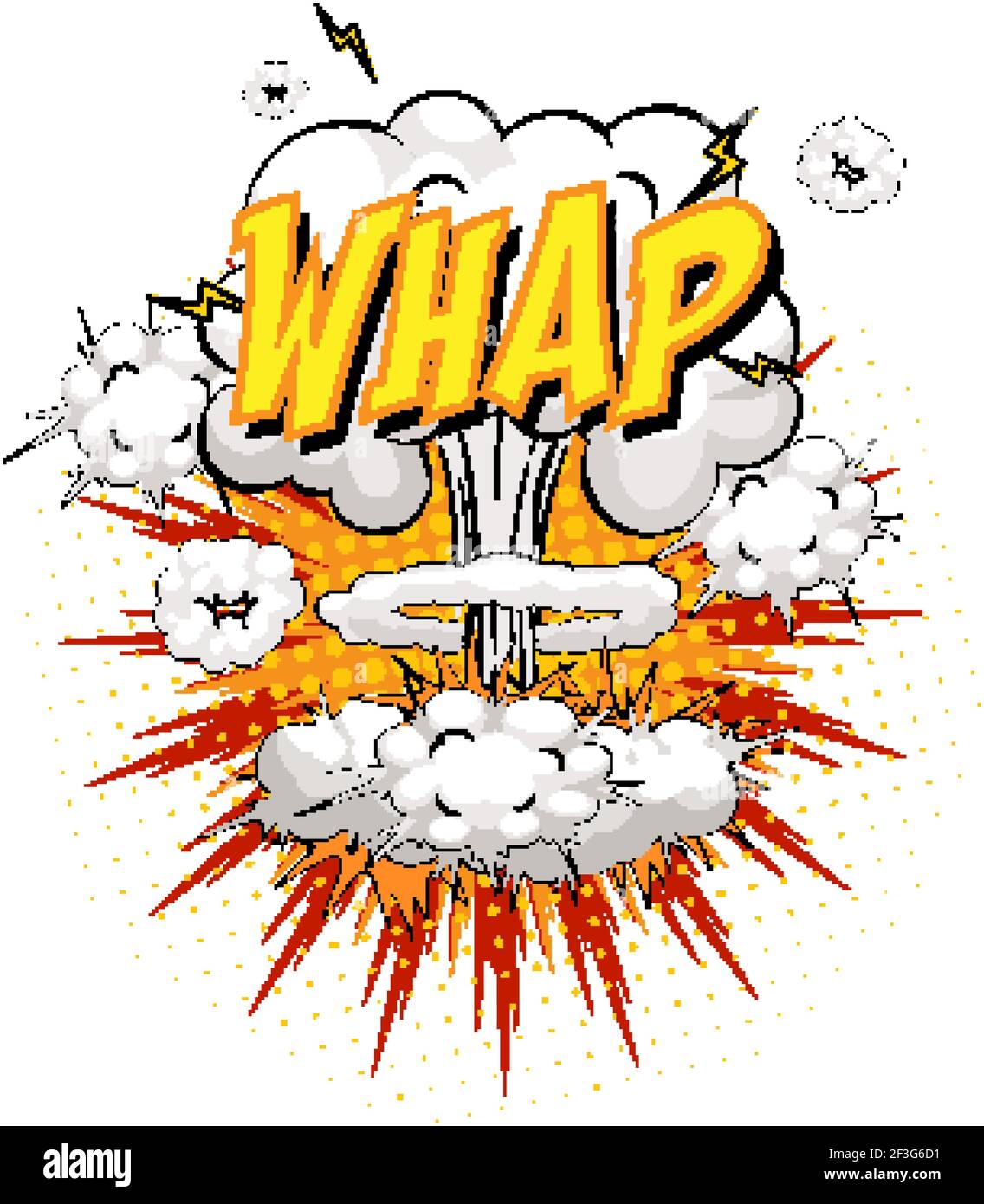 WHAP text on comic cloud explosion isolated on white background ...