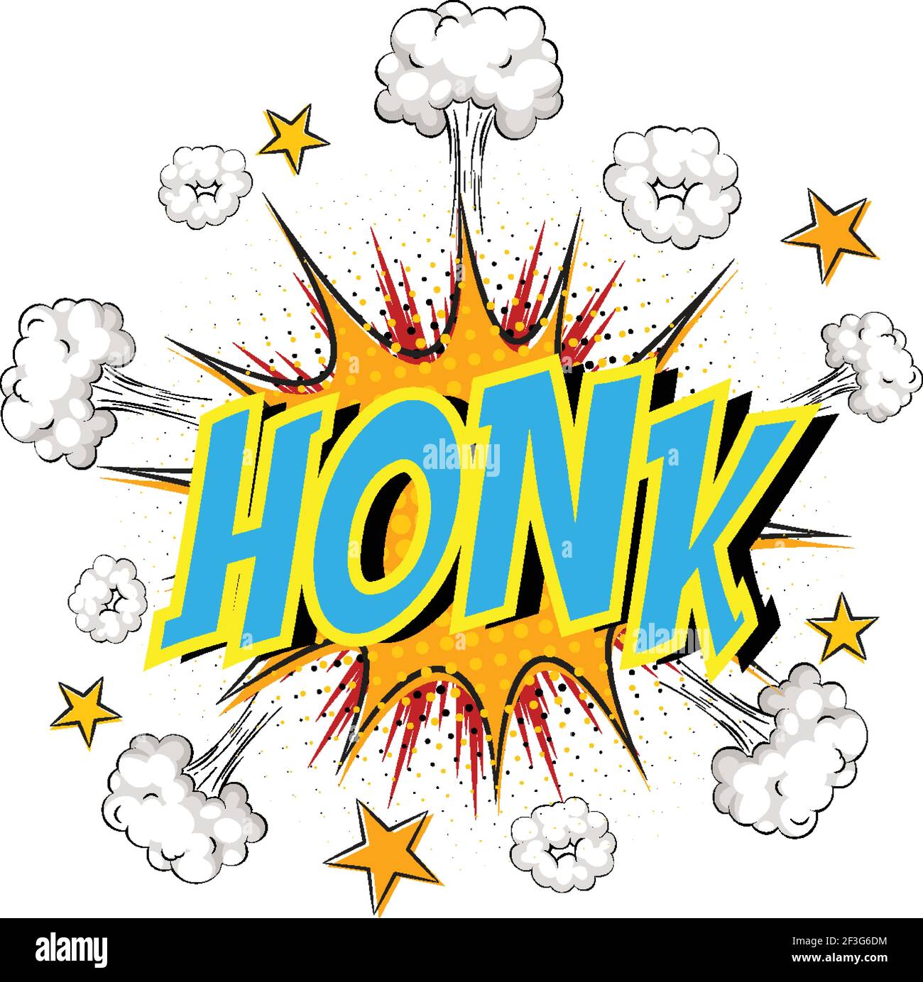 Word Honk on comic cloud explosion background illustration Stock Vector ...