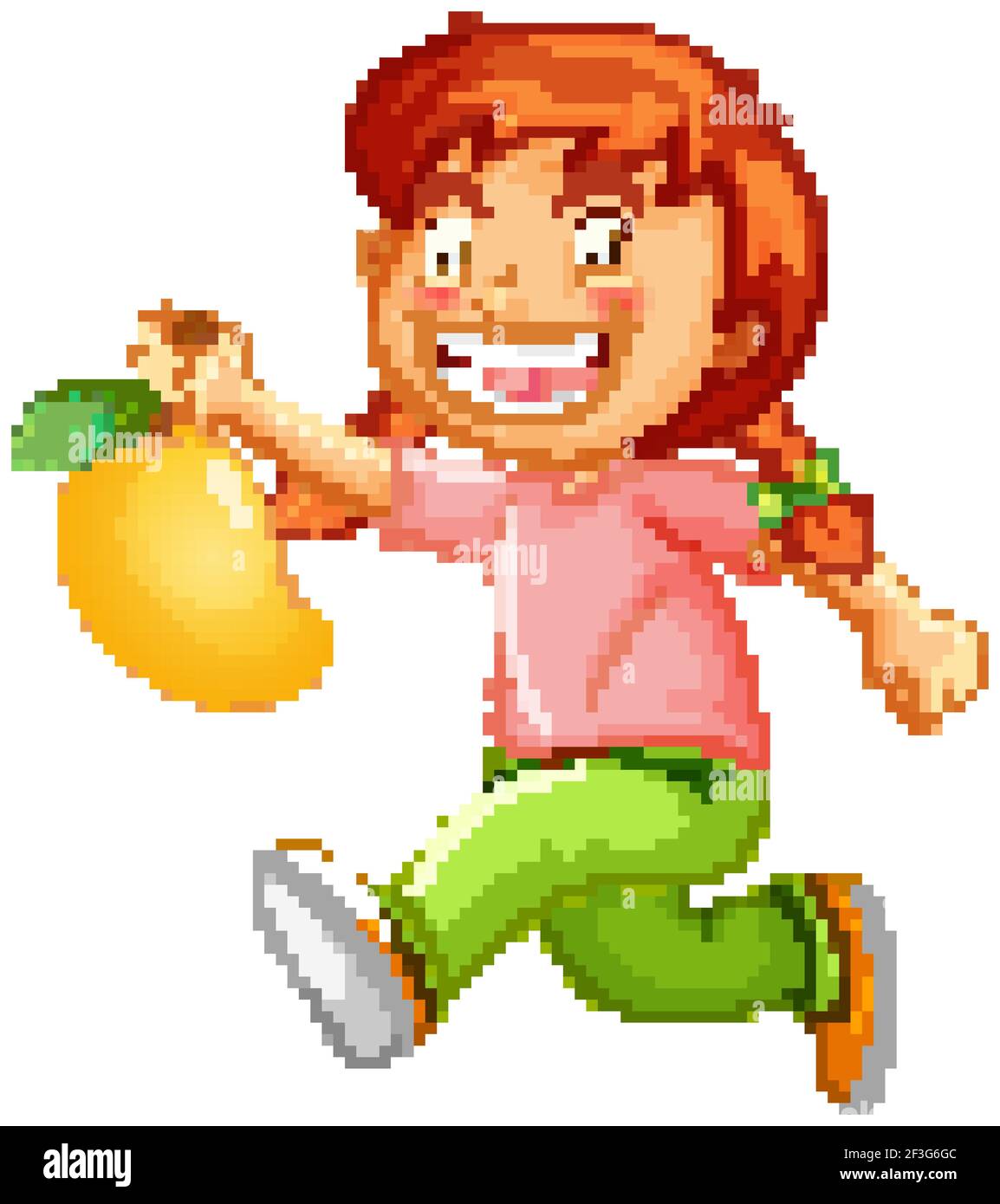 A boy holding mango fruit cartoon character isolated on white ...