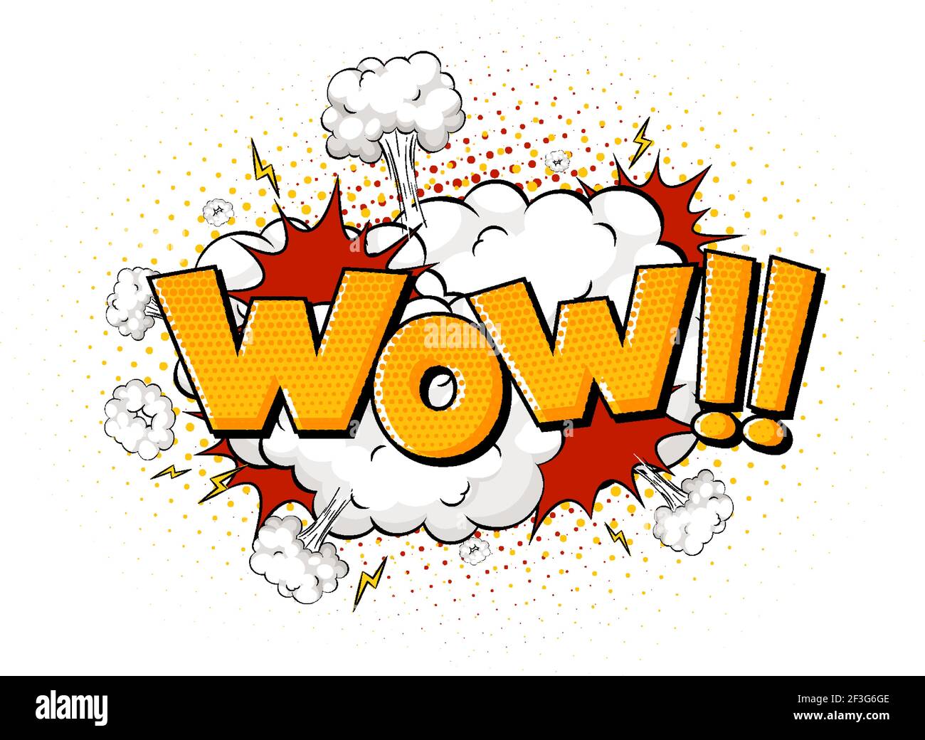 WOW word on bomb explosion isolated illustration Stock Vector Image ...