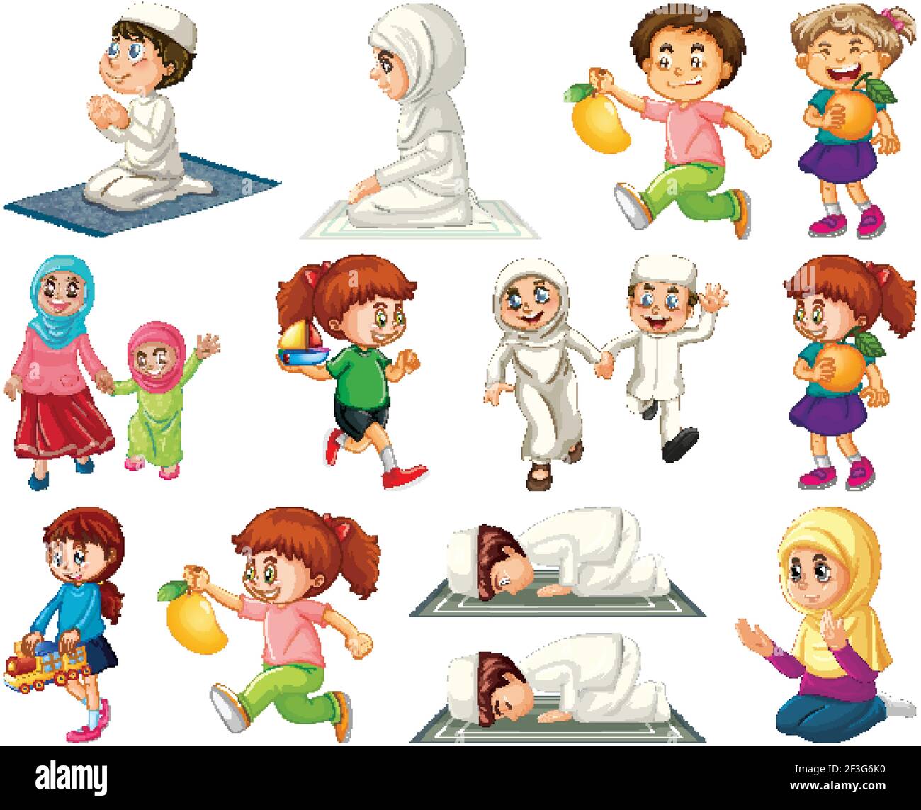 Vector cartoon boys action set hi-res stock photography and images - Alamy