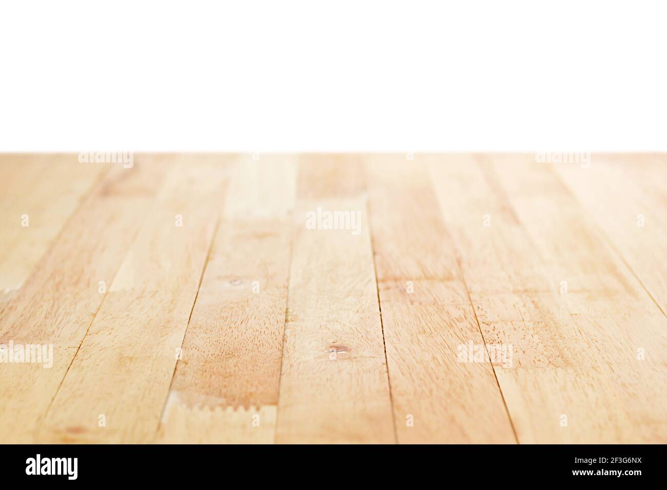 Wood table top on white background- can be used for display or montage ...