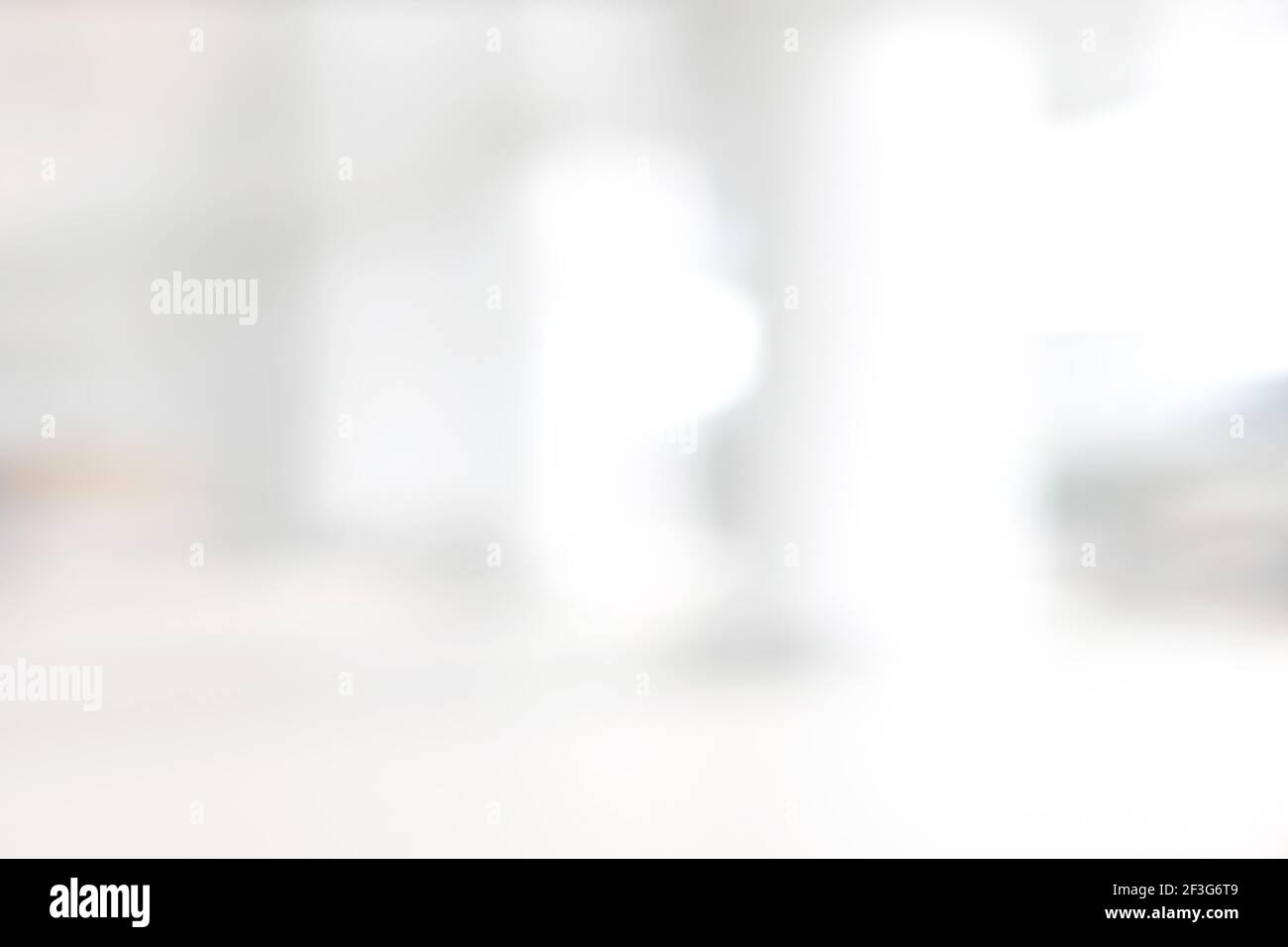 White blur abstract background from building hallway (corridor Stock ...