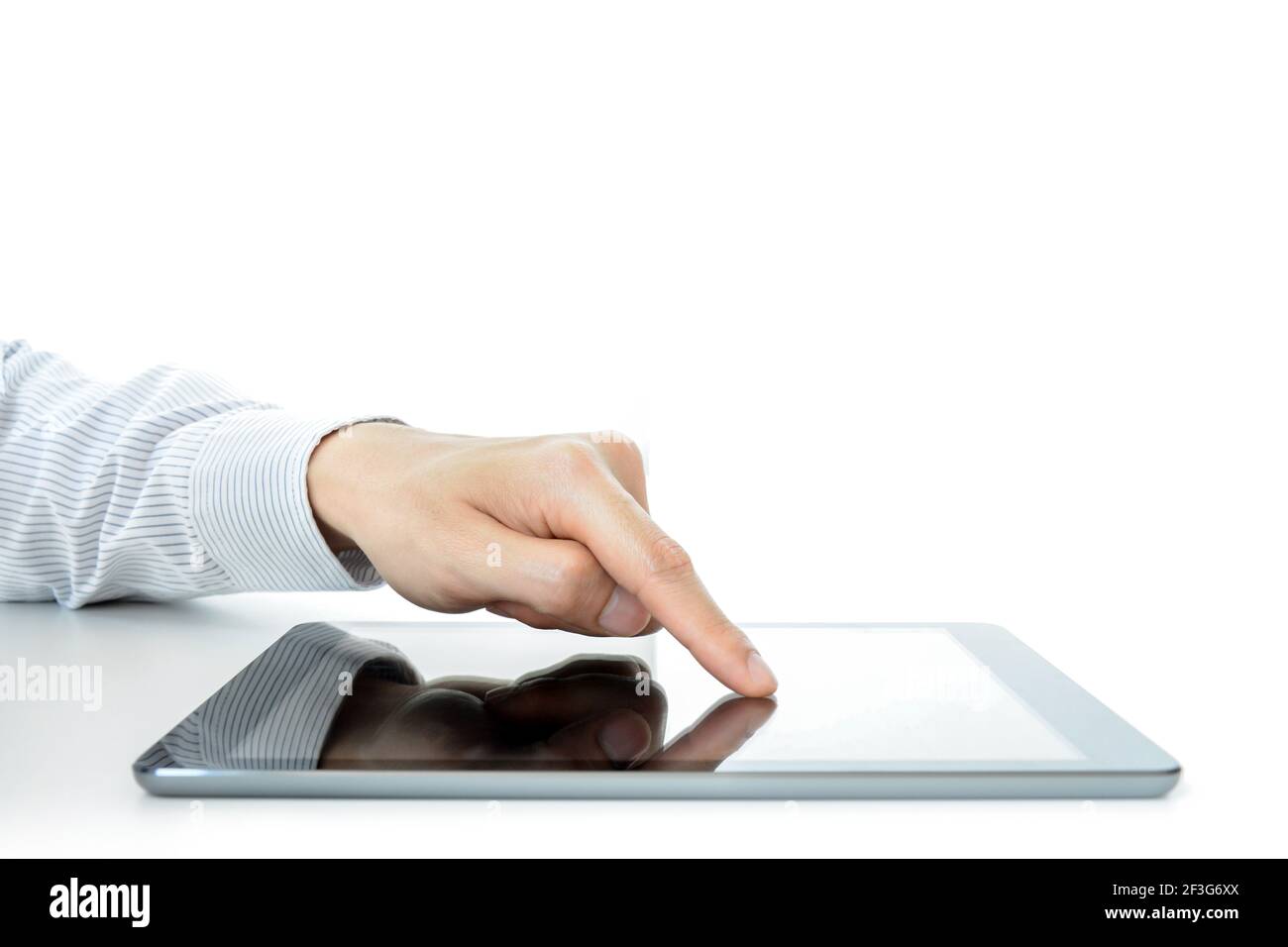 Hand on tablet screen hi-res stock photography and images - Alamy