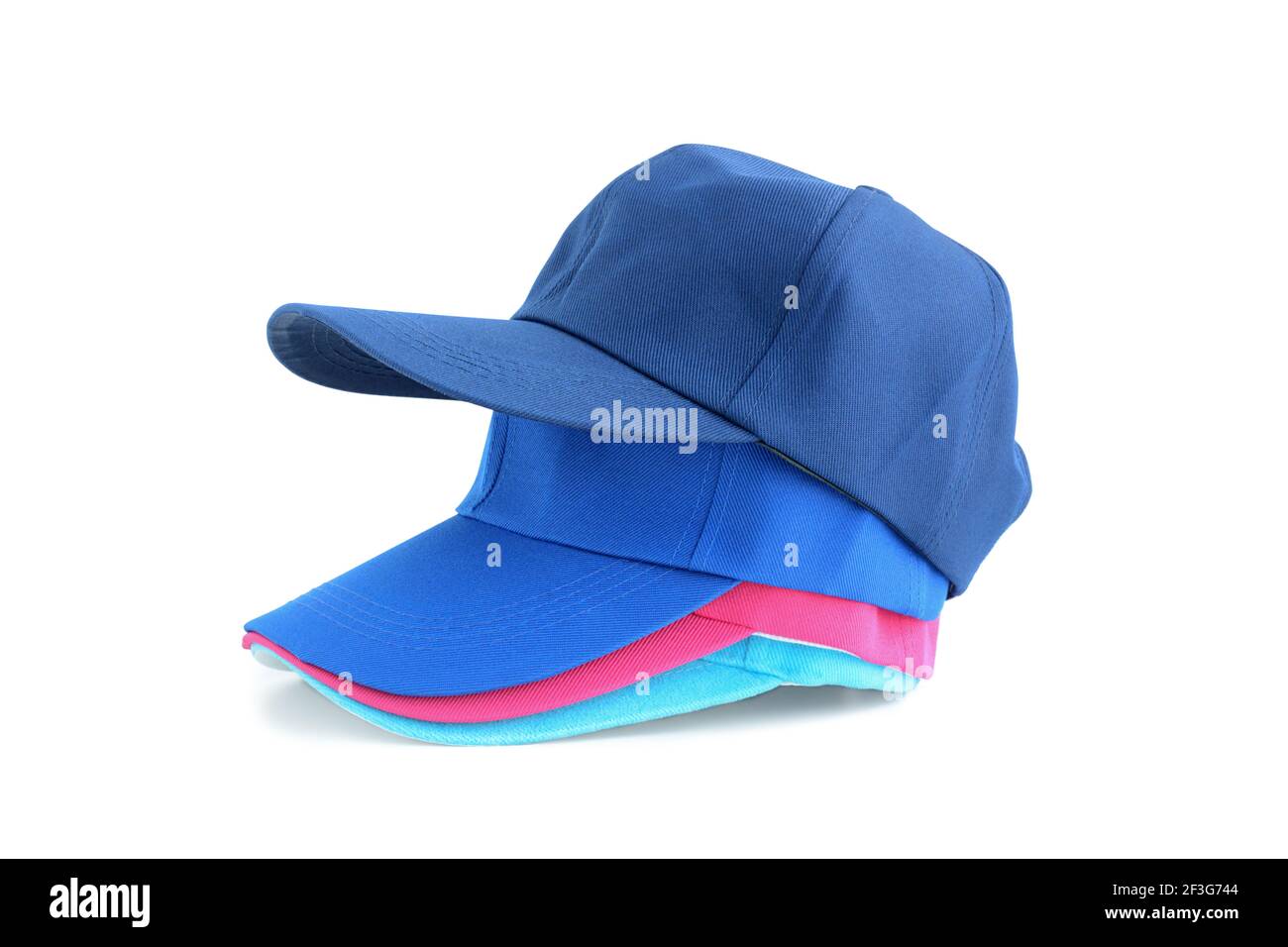 Colorful caps isolated on white background Stock Photo - Alamy