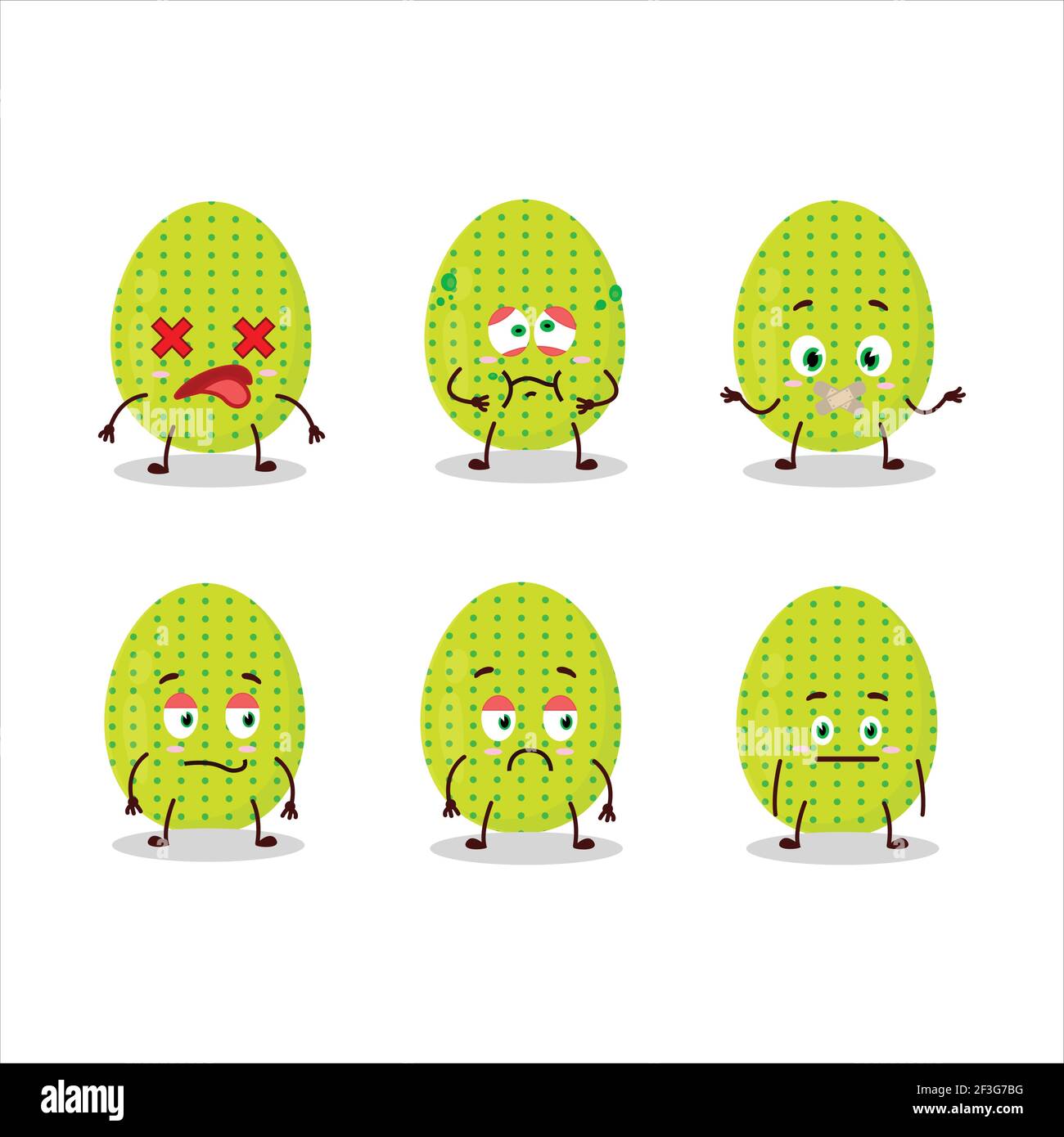 Lime easter egg cartoon character with nope expression. Vector ...