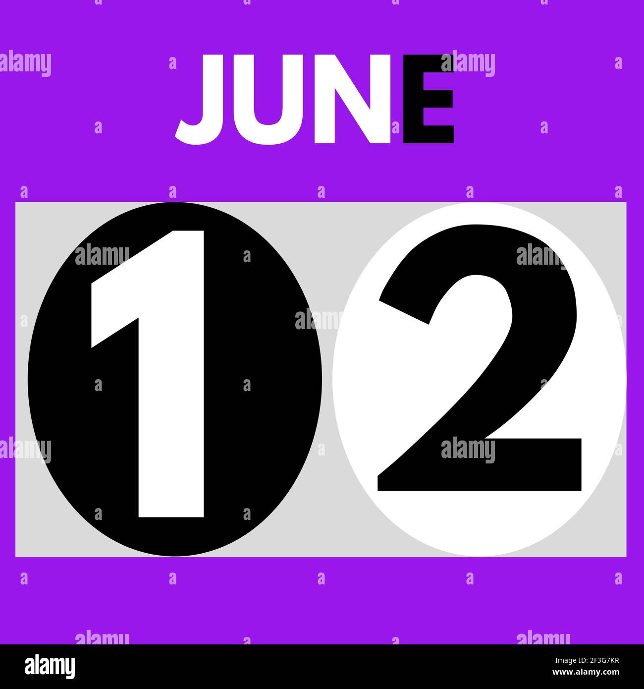 June 12 . Modern daily calendar icon .date ,day, month .calendar for ...