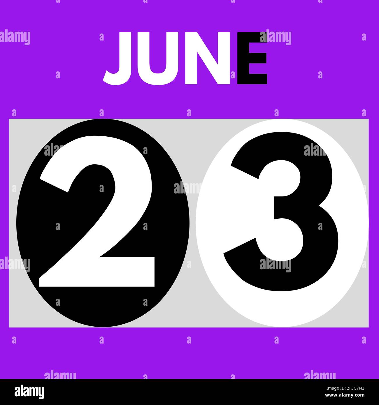 June 23 . Modern daily calendar icon .date ,day, month .calendar for ...