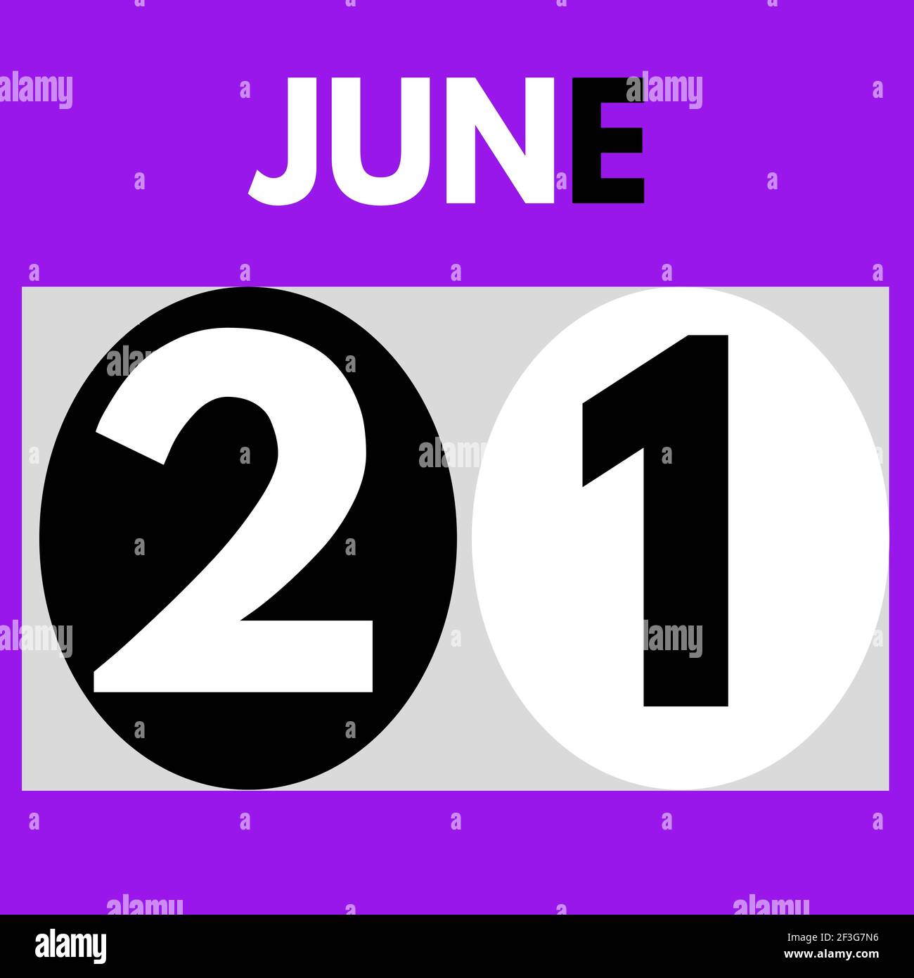 June 21 . Modern daily calendar icon .date ,day, month .calendar for ...