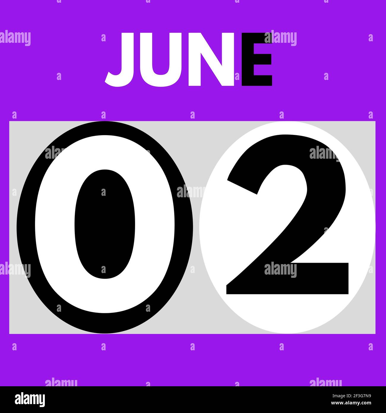June 2 . Modern daily calendar icon .date ,day, month .calendar for the ...