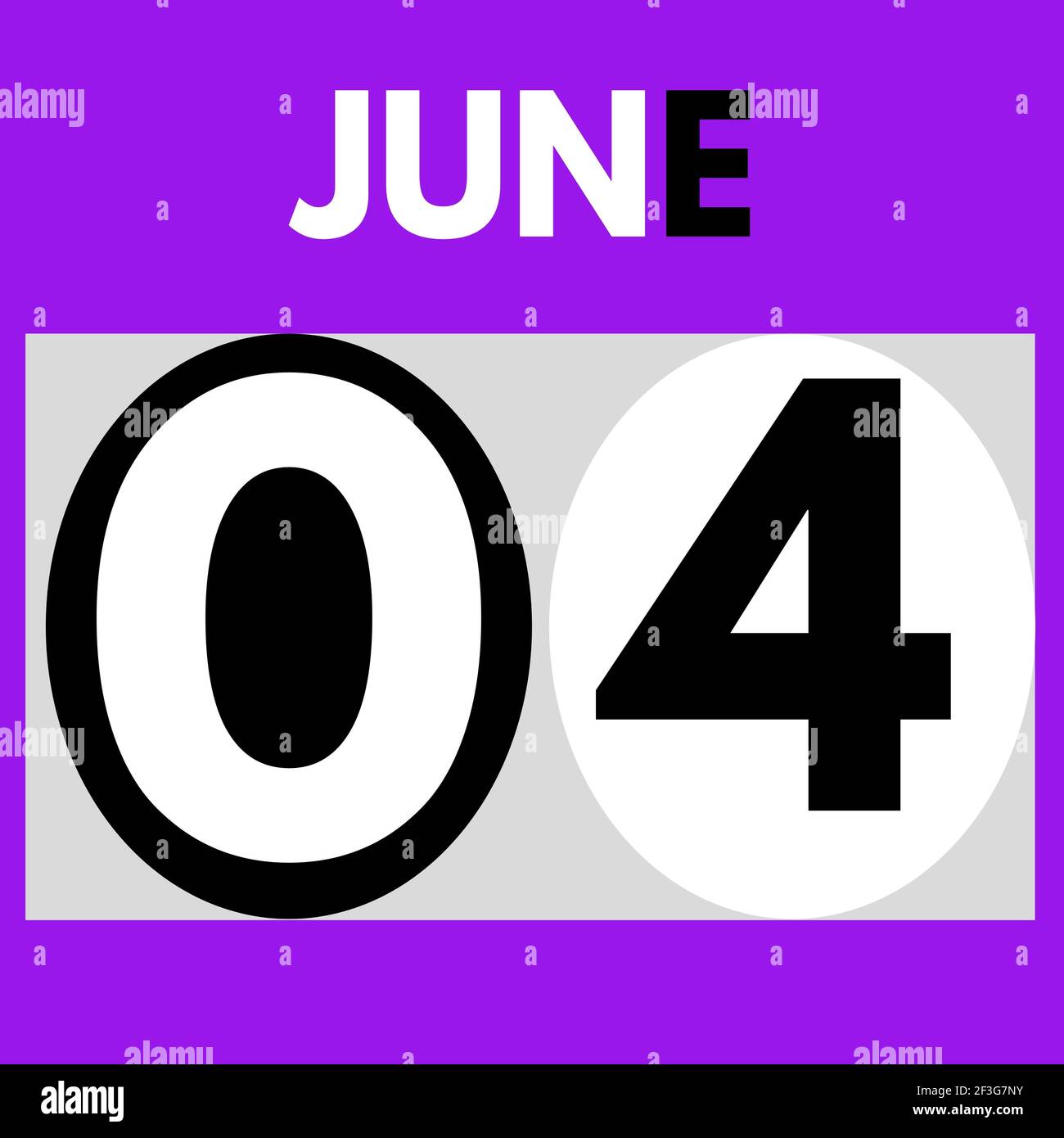 June 4 . Modern daily calendar icon .date ,day, month .calendar for the ...