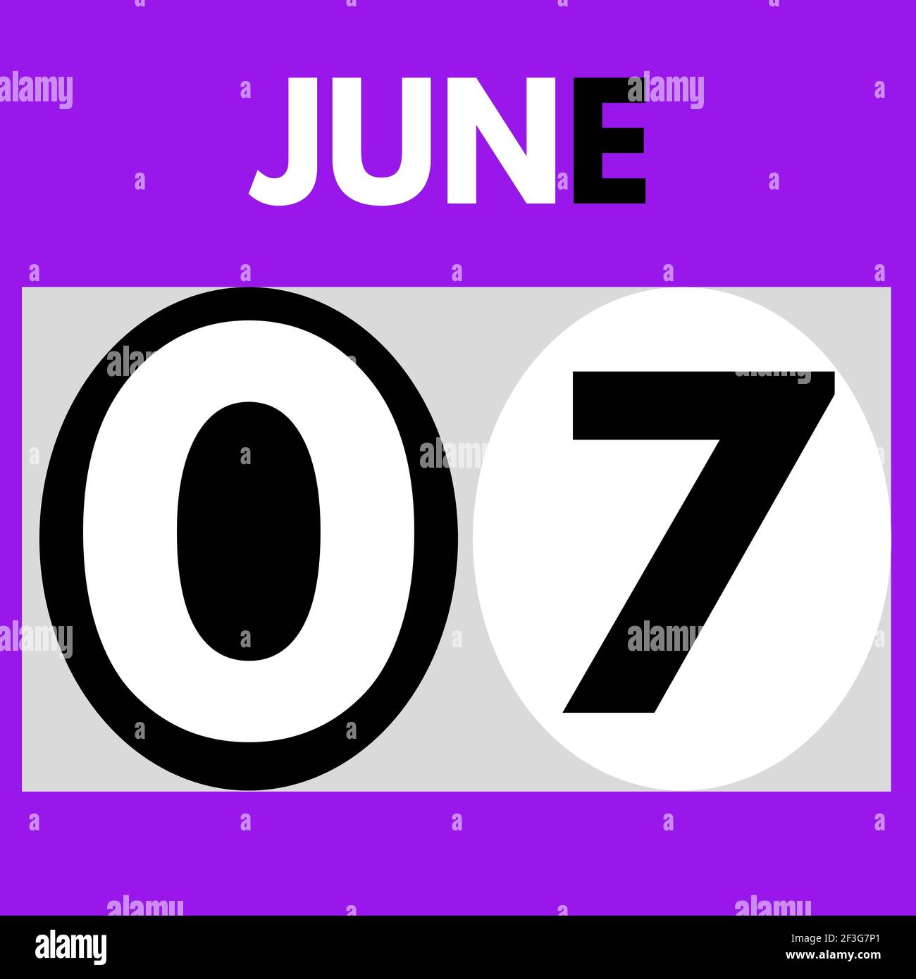 June 7 . Modern daily calendar icon .date ,day, month .calendar for the ...