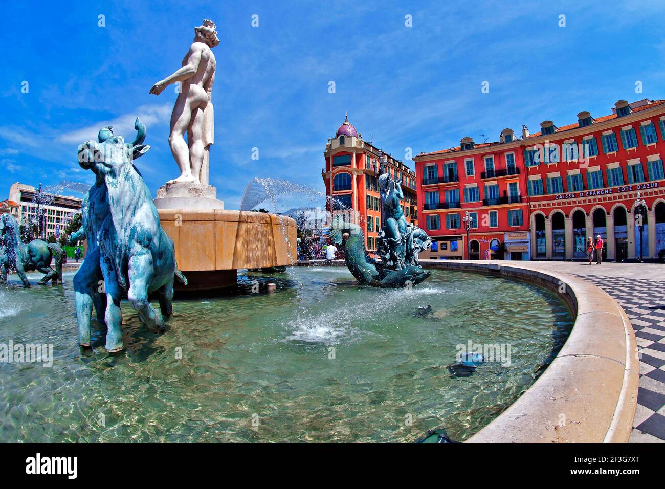 The Fountain of the sun, Massena square, Nice, France Stock Photo - Alamy