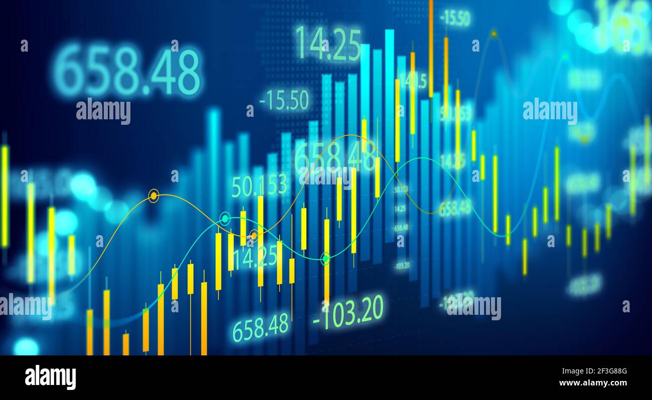 Illustration of forex charts and diagrams stock market display on board ...
